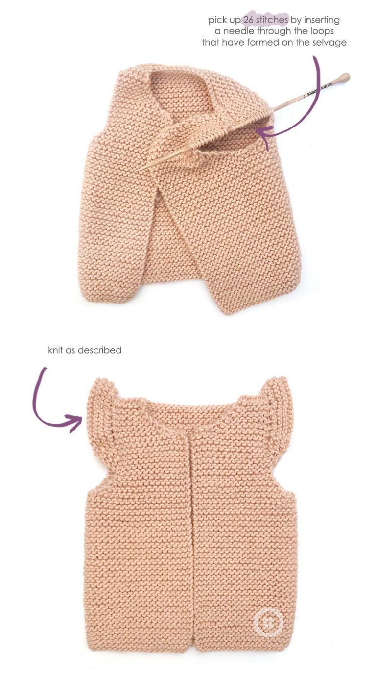 Knitted Girly Vest for baby [ Free Pattern & Tutorial ]